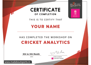 5-Days Live Cricket Analytics Workshop - Mad About Sports